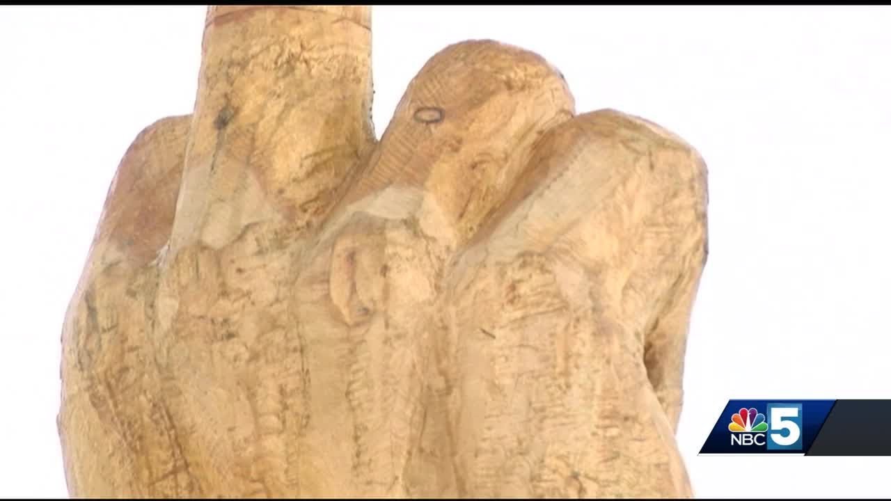 Westford man raises middle finger statue in dispute with town officials ...