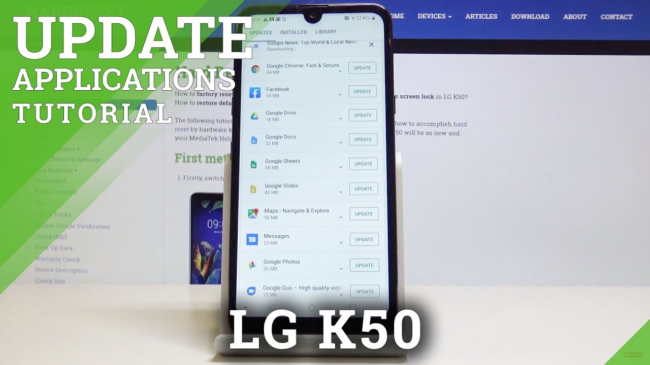 How to Check for Updates Applications in LG K50 - Install Latest App ...