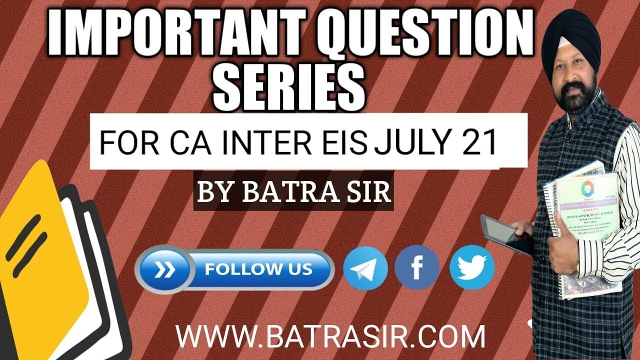 Important Question Series For CA INTER EIS July 21 By Batra Sir - YouTube