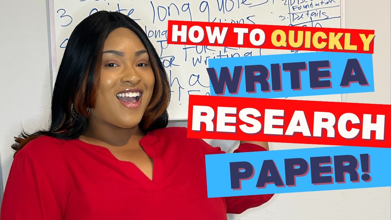 How To QUICKLY Write A Research Paper! - YouTube