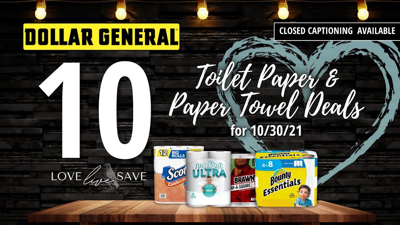 10 SUPER EASY Toilet Paper and Paper Towel deals for 10/30/21 at Dollar ...