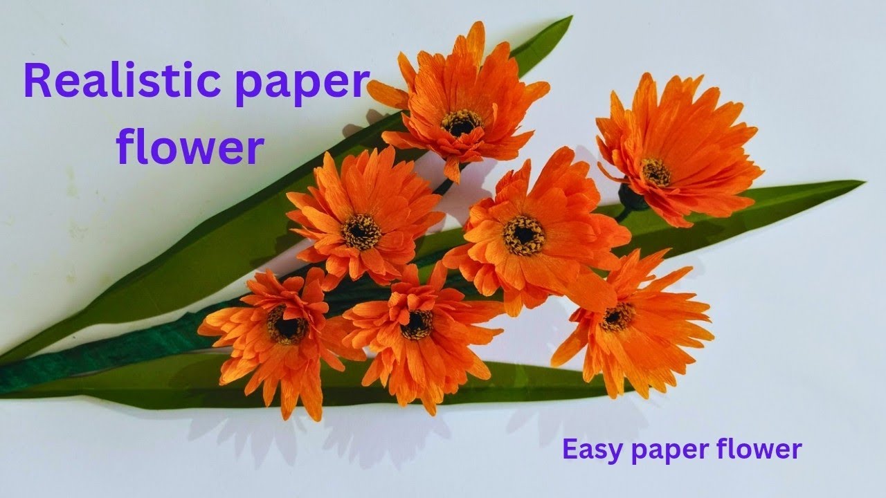 How to make easy crip paper flower |Realistic paper flower|Easy craft ...