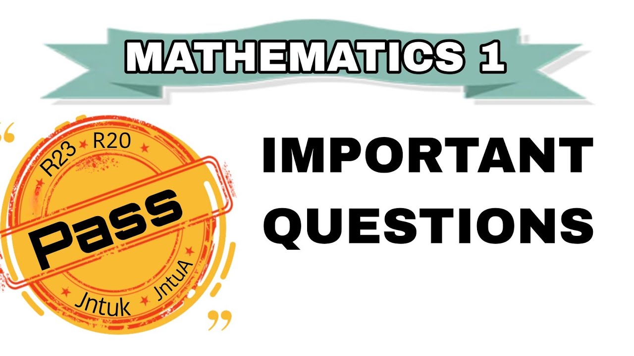 M1 IMPORANT QUESTIONS // R20 // JNTUK - YouTube