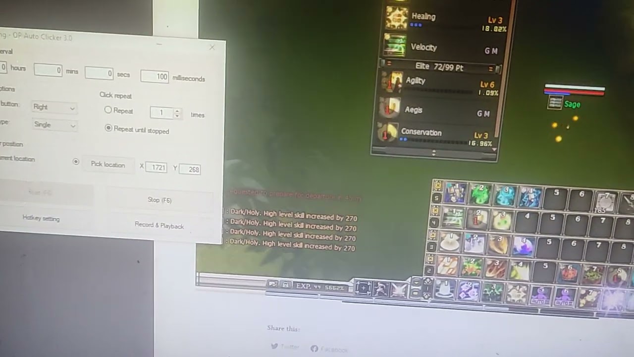 RF online auto buff cancellation using vmware and clicker - YouTube