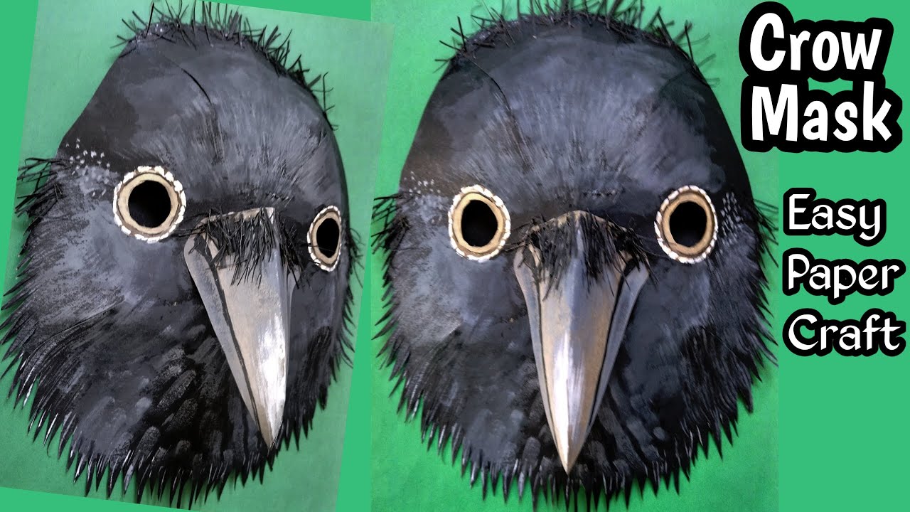 Crow Mask Paper Craft. Bird Mask craft.Crow Costume. School Craft ideas ...