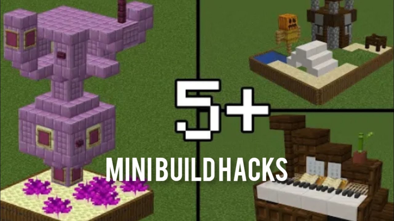 5 minecraft mini build hacks ☺️☺️🔥🔥 - YouTube