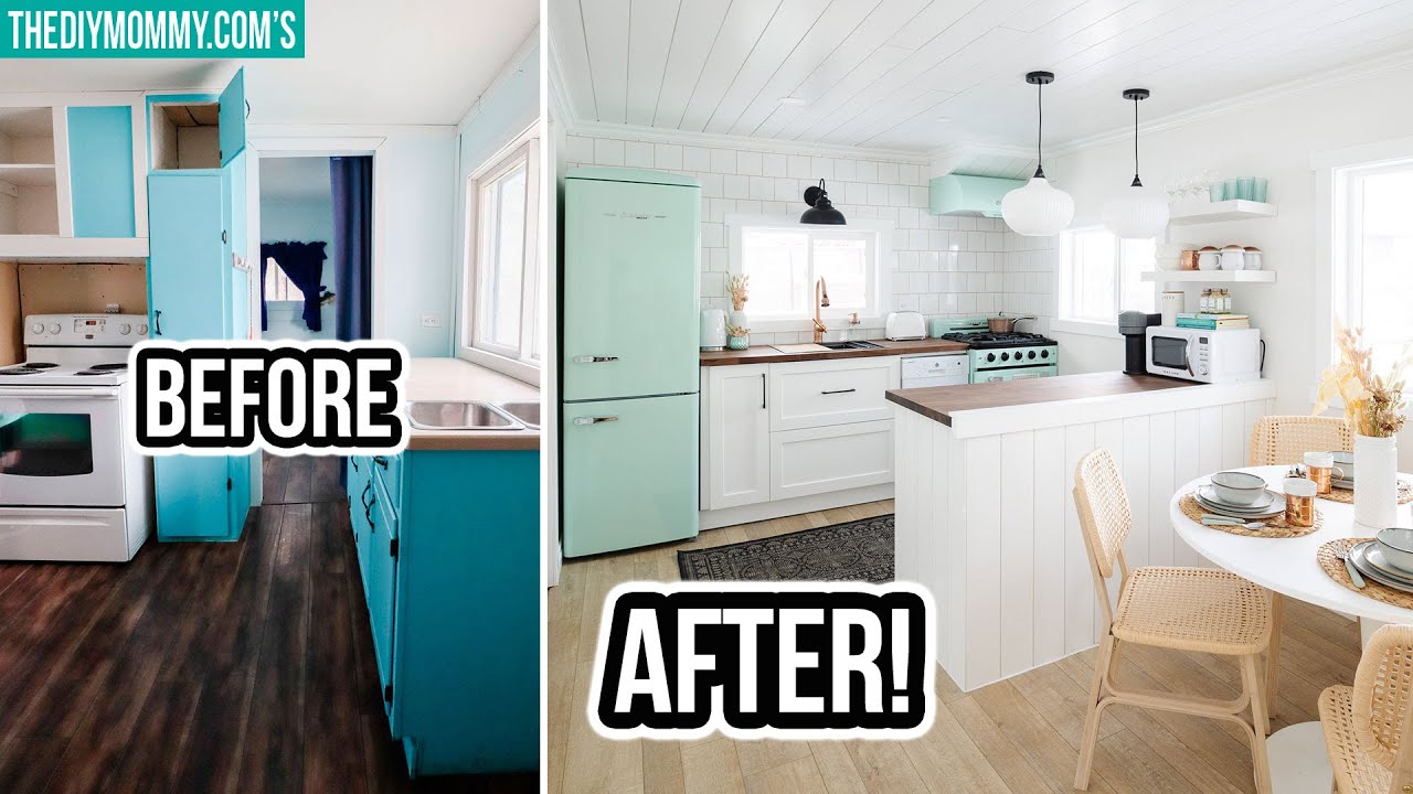 EXTREME Small Kitchen Makeover | Part 2: Before & After! | Tiny Cabin ...