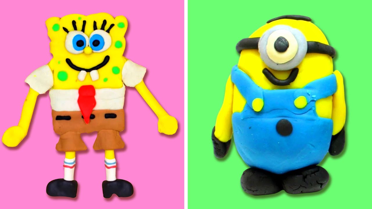 DIY- How To Make Clay Spongebob And More | Clay Art For Kids ...