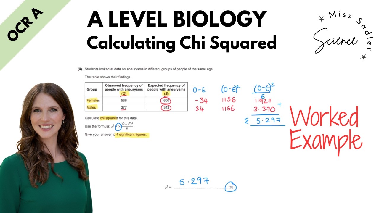 A Level Biology Calculating Chi Squared - YouTube