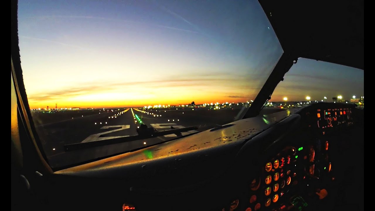 Timelapsed Sunset Take-Off from the Cockpit - B737 - YouTube