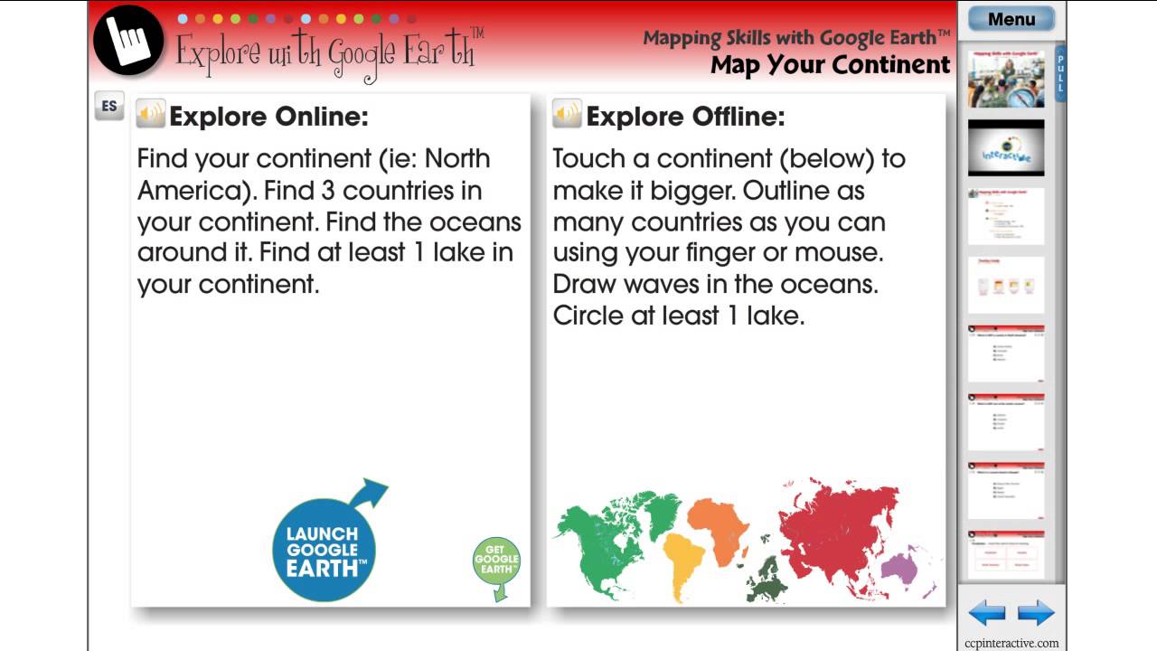 CC7770 Mapping Skills with Google Earth™: Map Your Continent Chapter ...