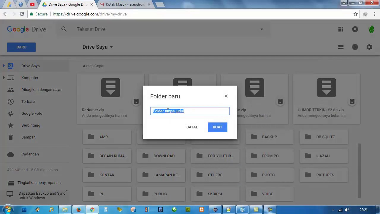 Cara Menggunakan GOOGLE DRIVE di Web Lengkap (2018) - YouTube