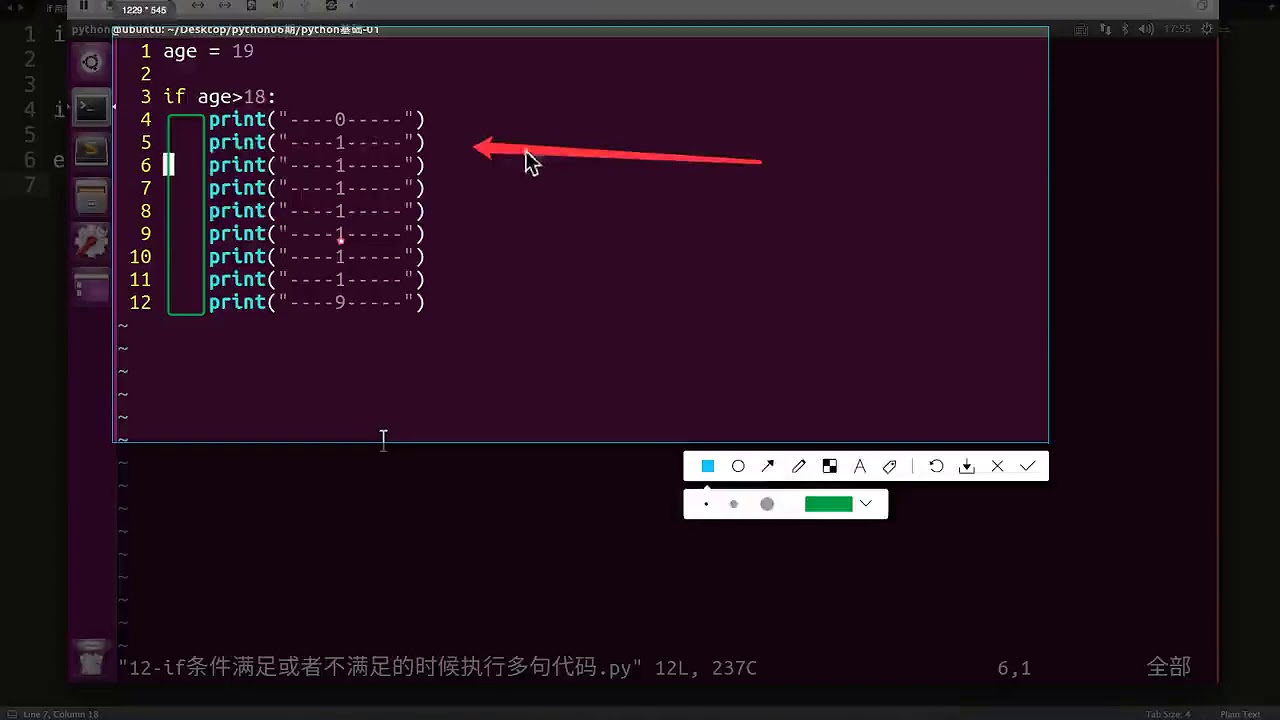 Python编程教学 Python全栈开发教程 第一章 Python基础 第二节 Python语法基础 15 If满足时执行做条语句