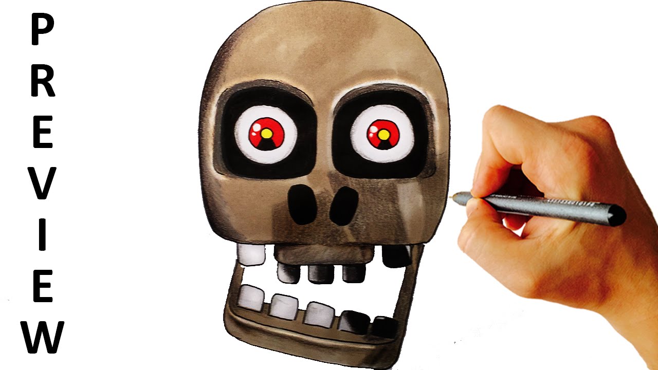 How to draw Mad Endo Boss from FNaF World step by step drawing preview ...