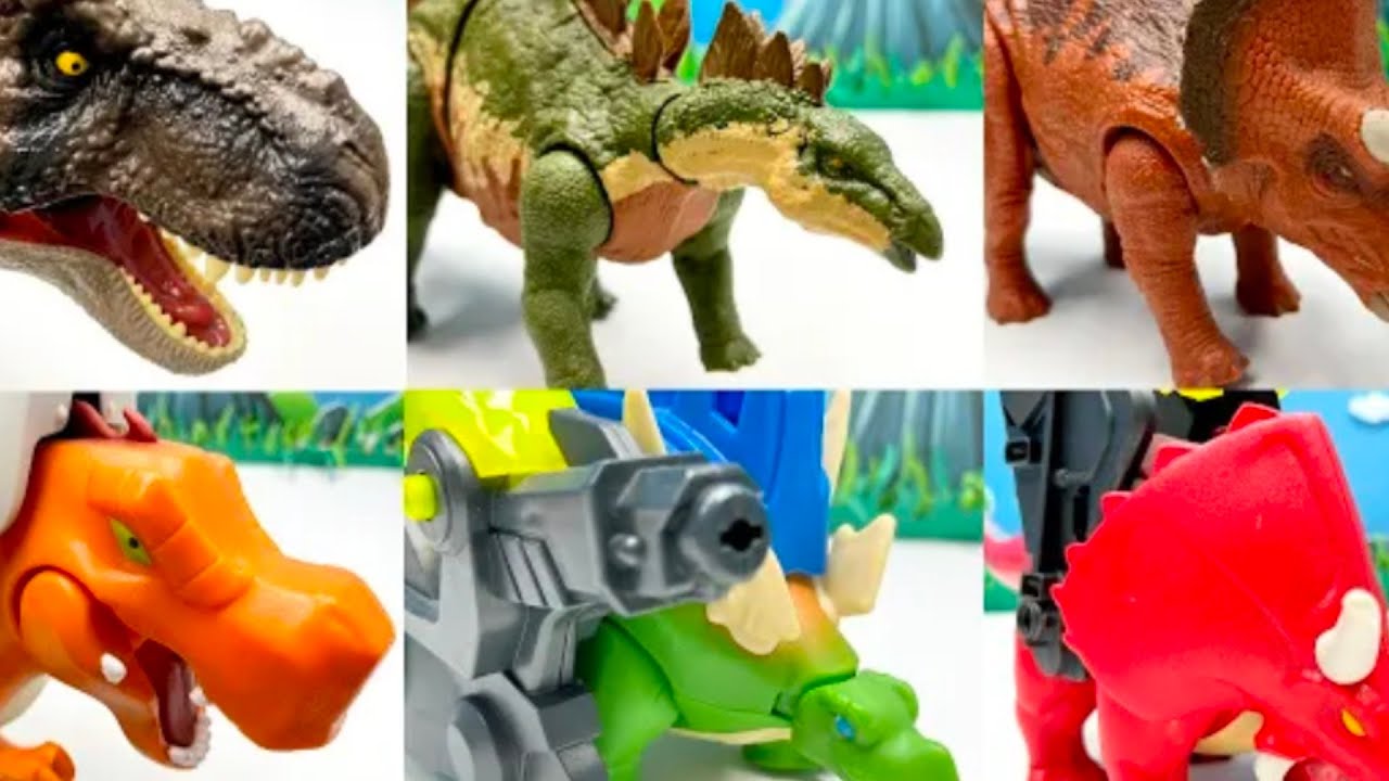 crazy Dinosaur transformer 4Dino Robot ! Tyrannosaurus Ankylosaurus ...