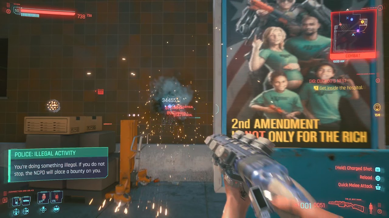 Cyberpunk 2077 tech shotgun OVER 1 MILLION DAMAGE - YouTube