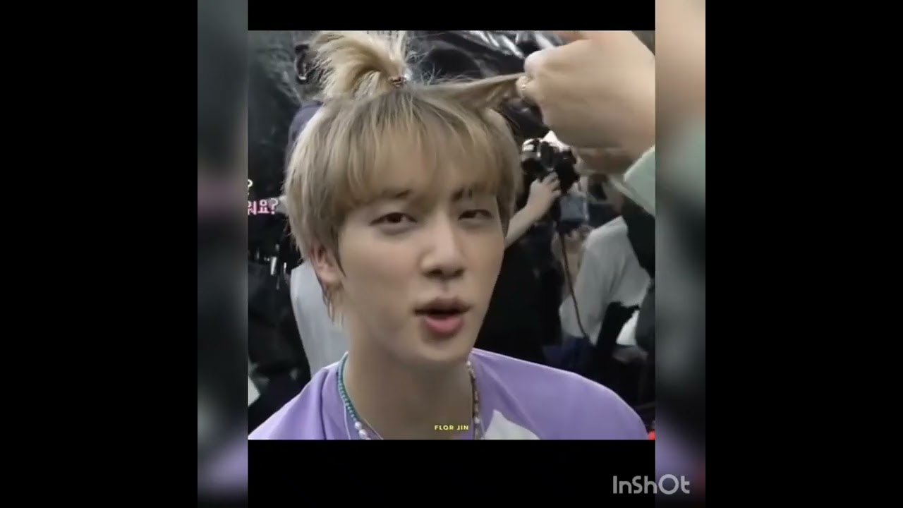 jin looks the best 👌💜in ponytail 😍💜 - YouTube