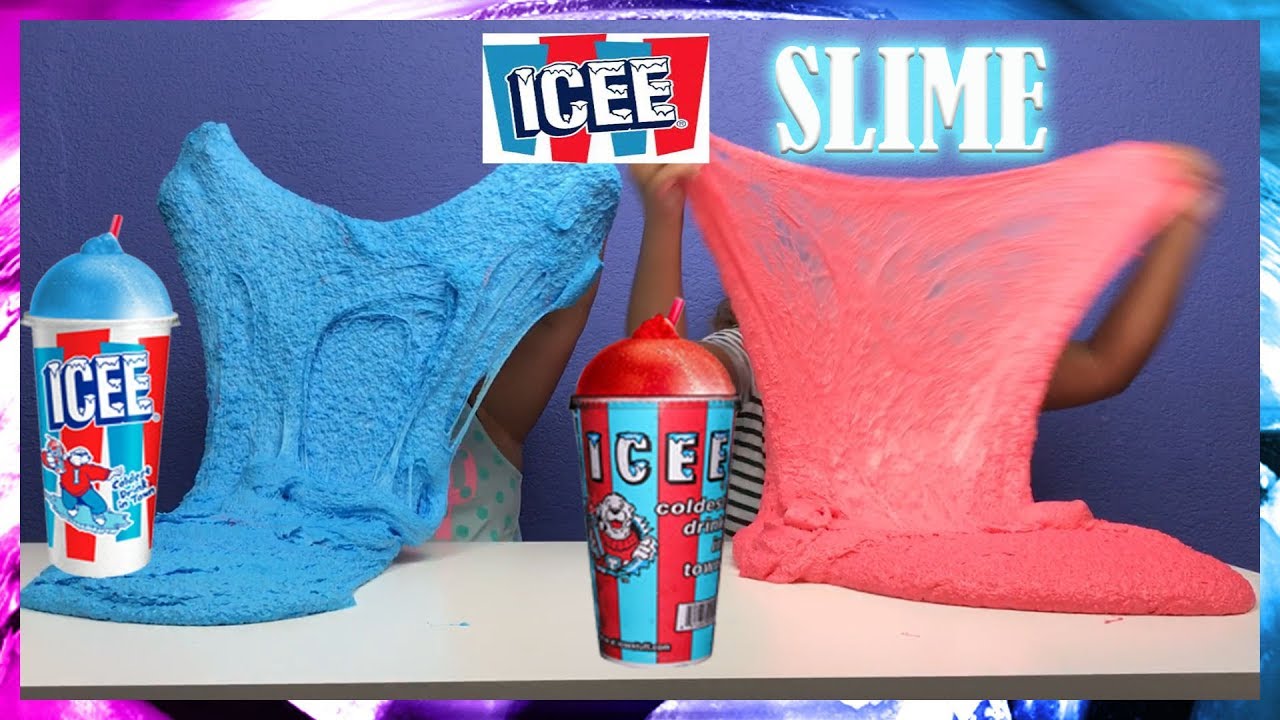 1 GALLON BLUE ICEE SLIME VS 1 GALLON OF RED ICEE SLIME - MAKING GIANT ...
