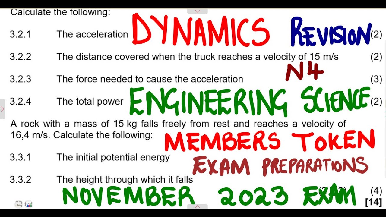 Engineering Science N4 Dynamics November 2023 @mathszoneafricanmotives ...