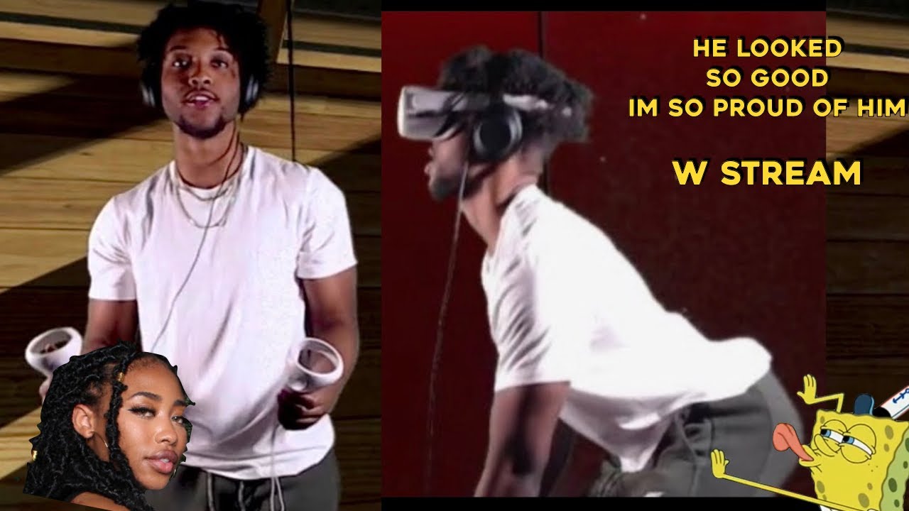 REACTING TO MY BOYFRIEND YOURRAGE FIRST FACECAM VR STREAM..I SCARED HIM ...