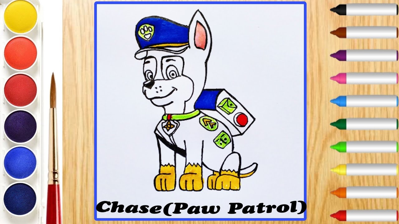 How To Draw a Chase ||💙 ️ Chase drawing from Paw Patrol - YouTube