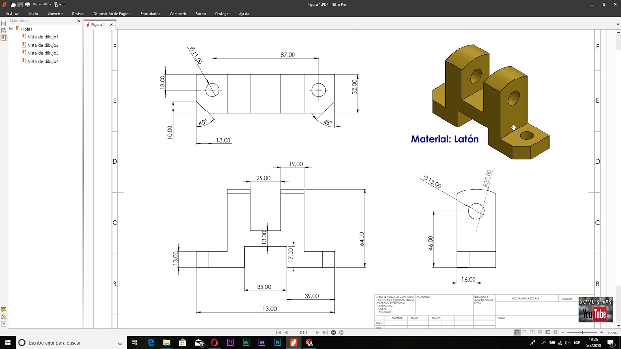 Tutorial Solidworks 2018 - Figura 1 - YouTube