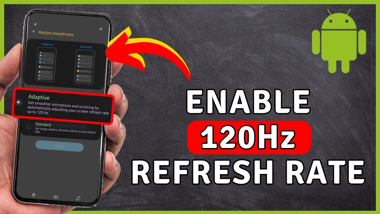 How to Enable 120Hz REFRESH RATE On Android (Samsung Galaxy S22 ...