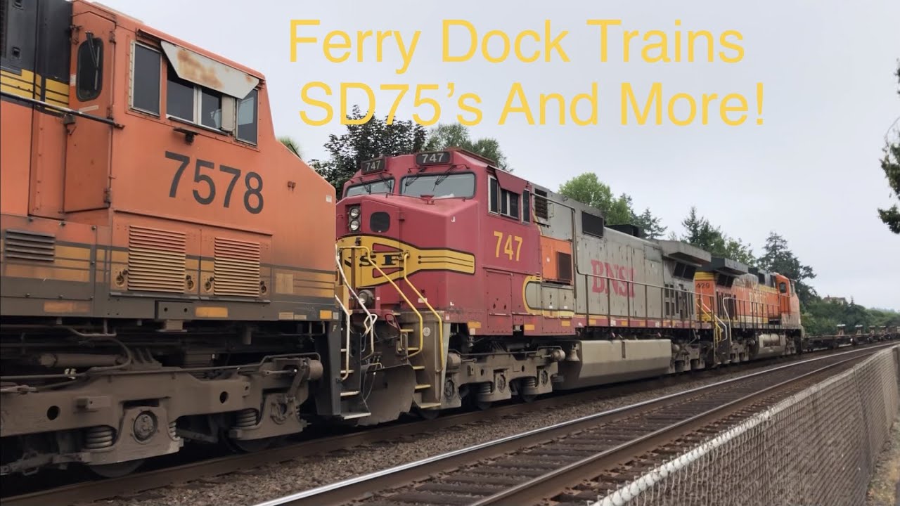 Ferry Dock Trains SD75’s And More! - YouTube