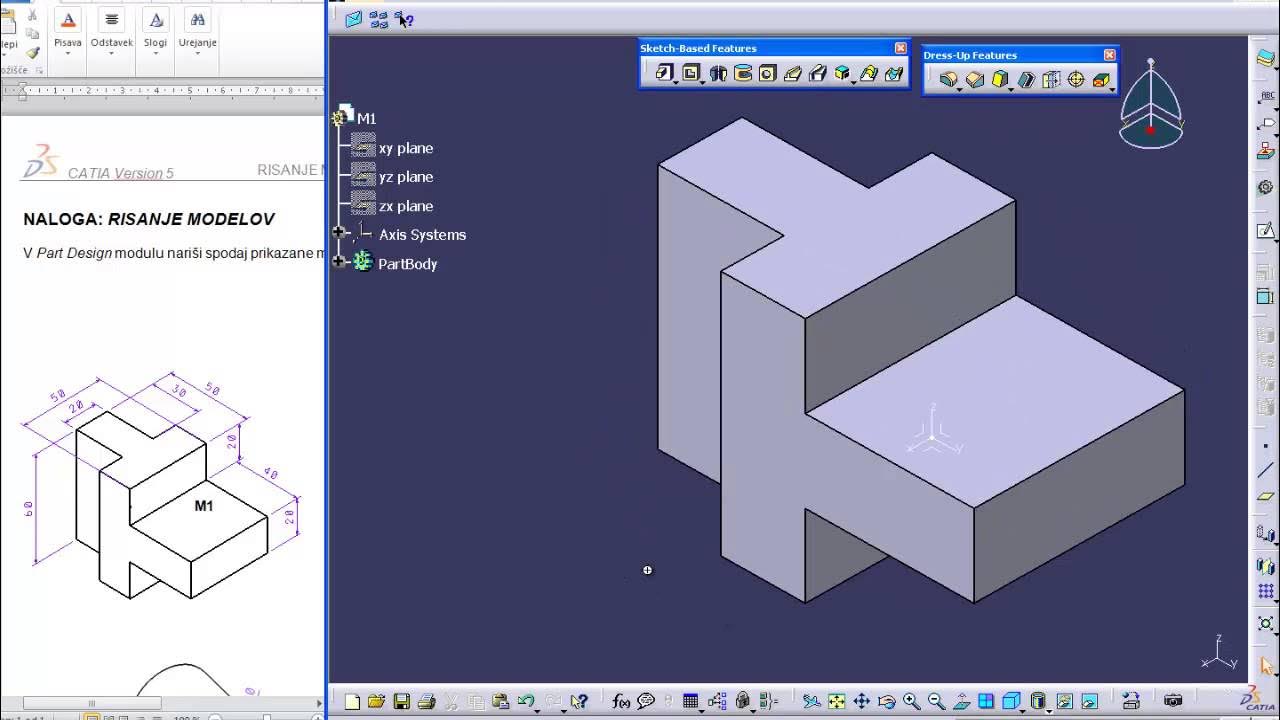 Catia_V5 How to create 3D model M1 - YouTube