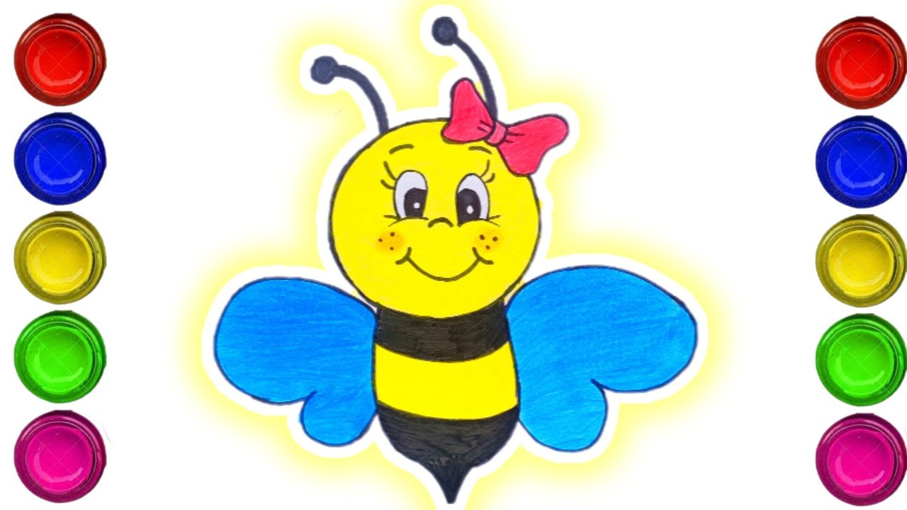 how to draw a realistic honey bee | honey bee drawing | cute honey bee ...