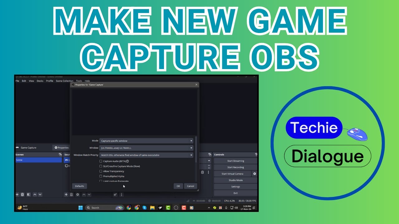 How to Make New Game Capture OBS - YouTube