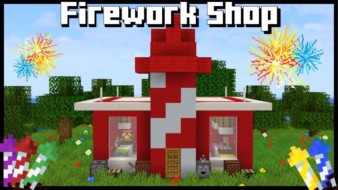 Minecraft: How to Build a FIREWORK SHOP / House - Tutorial - YouTube