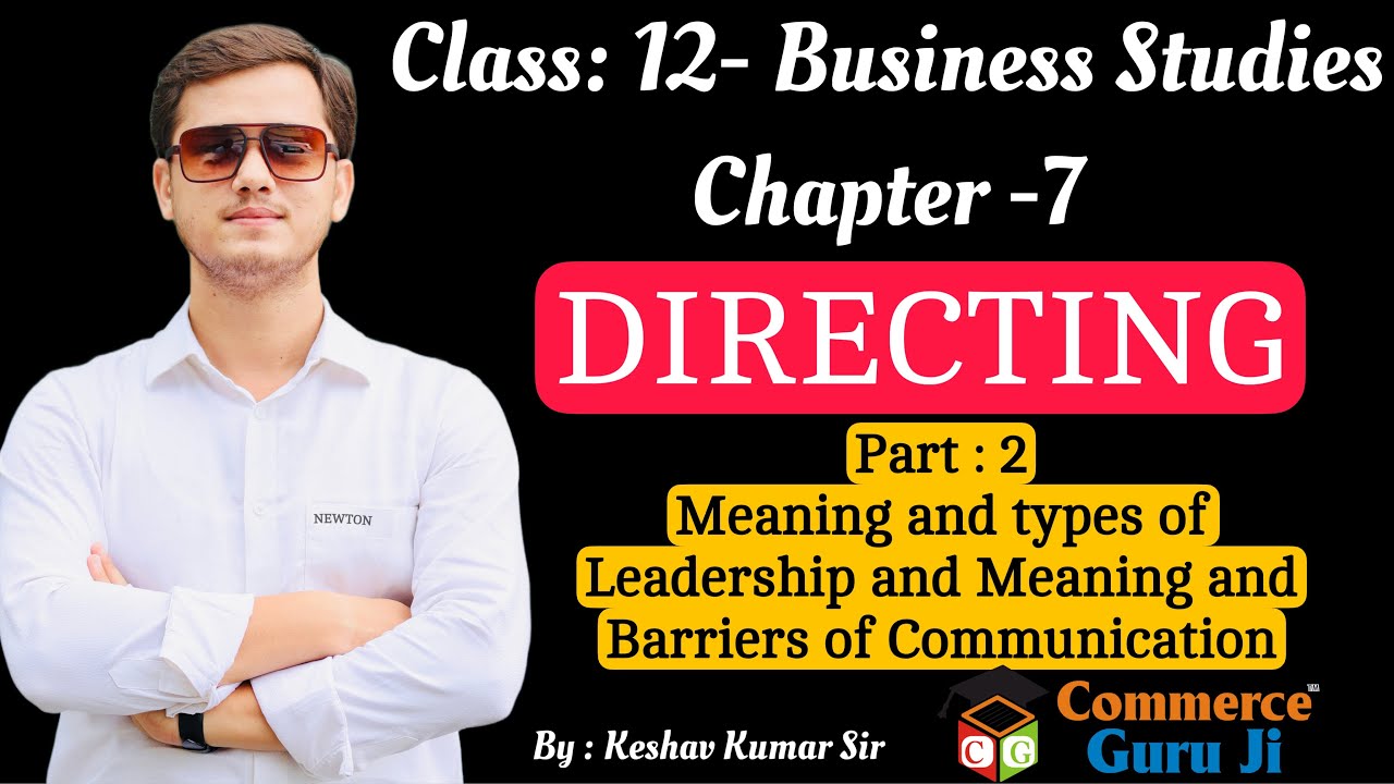 Directing | Class 12 | Business Studies | Part 2 - YouTube
