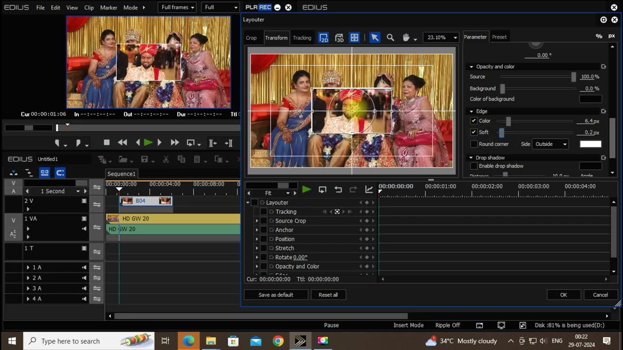 HOW TO USE LAYOUTER 2D EFFECT CREATE IN EDIUS - YouTube