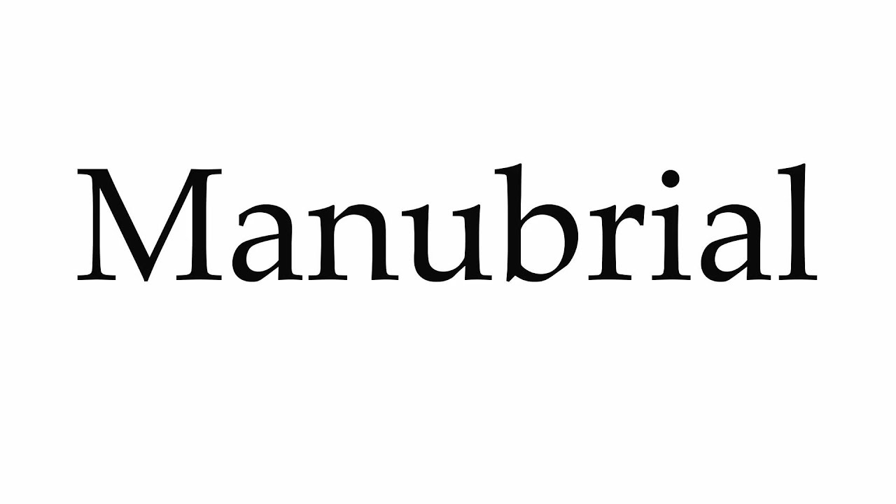 How to Pronounce Manubrial - YouTube