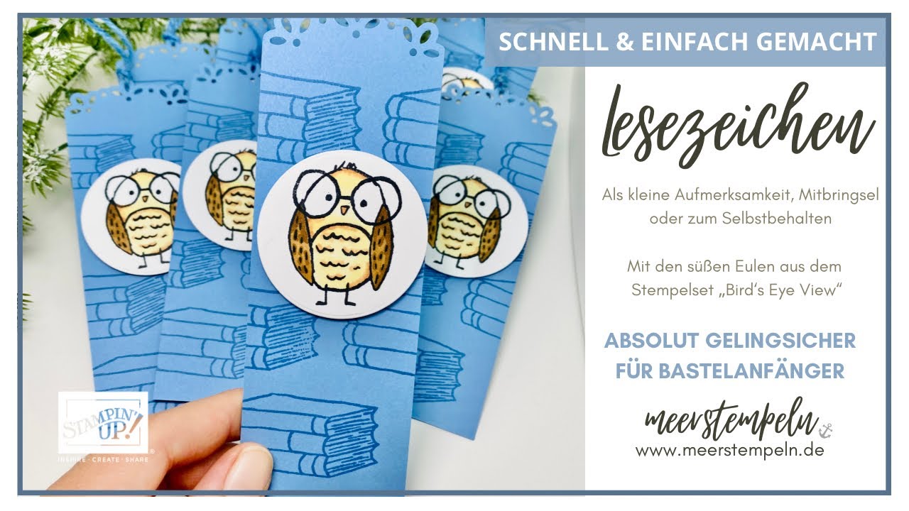 ⚓️ Anleitung - Lesezeichen basteln | Mitbringsel & Geschenkidee Elegante Etikettbordüre Stampin ...