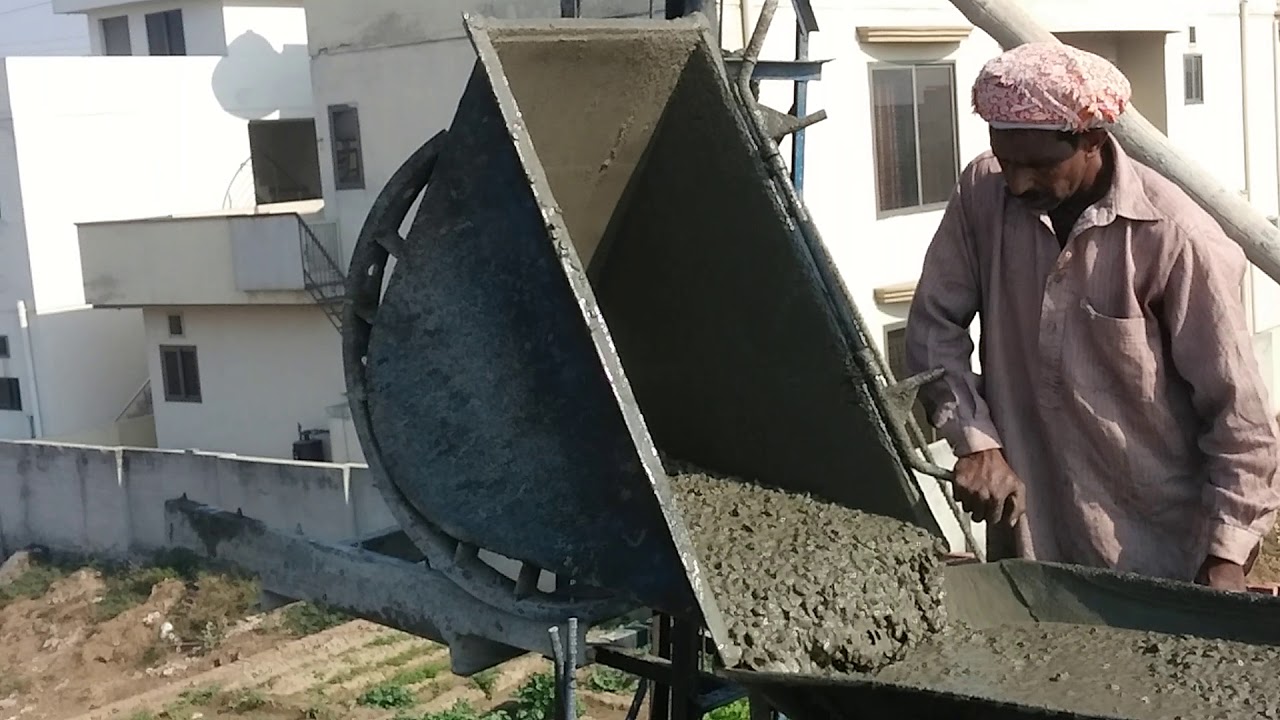 How To Mix Concrete Slabe | Sand And Cement Construction Work - YouTube