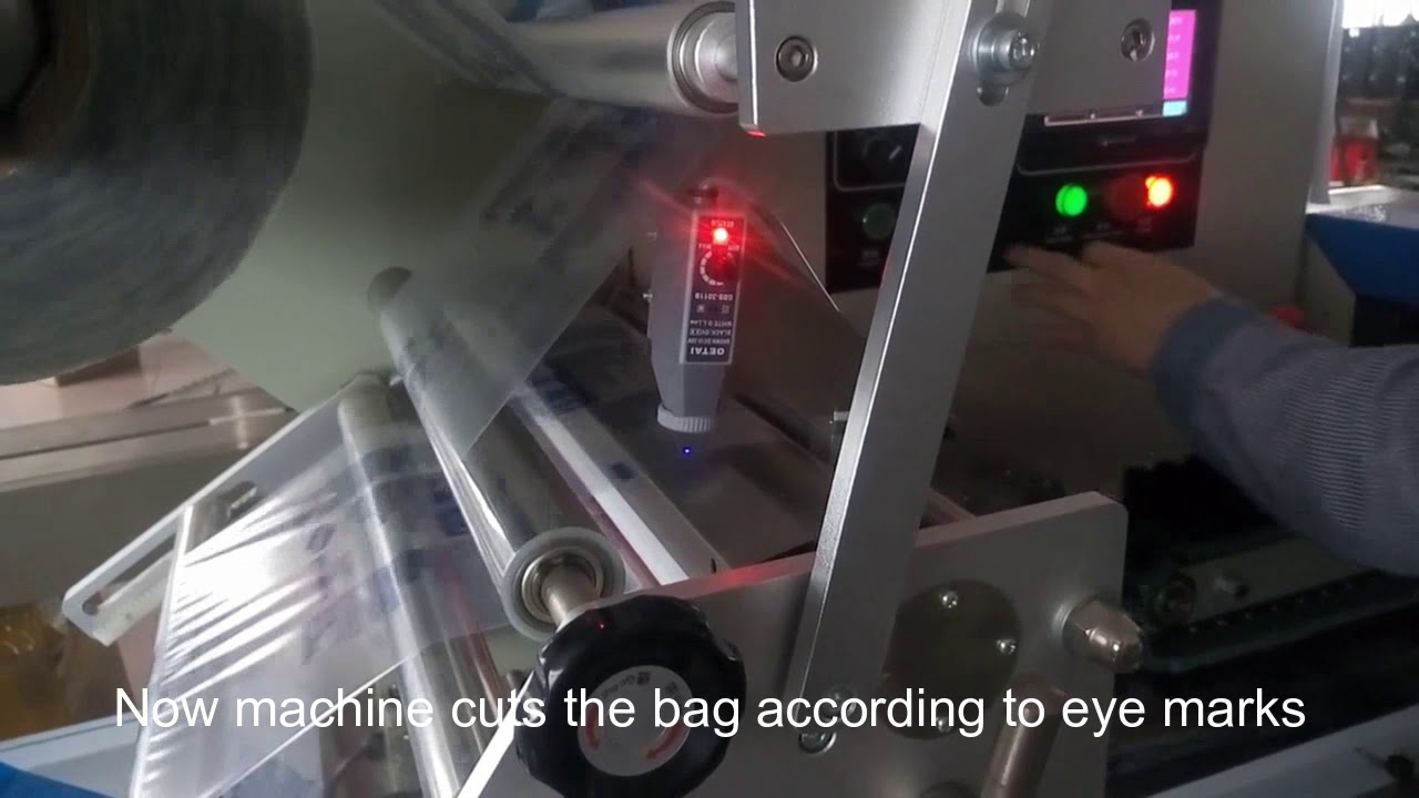 Horizontal packing machine - Eye mark adjusting - YouTube