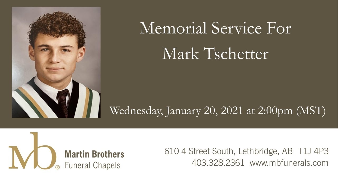 Memorial Service For Mark Tschetter - YouTube