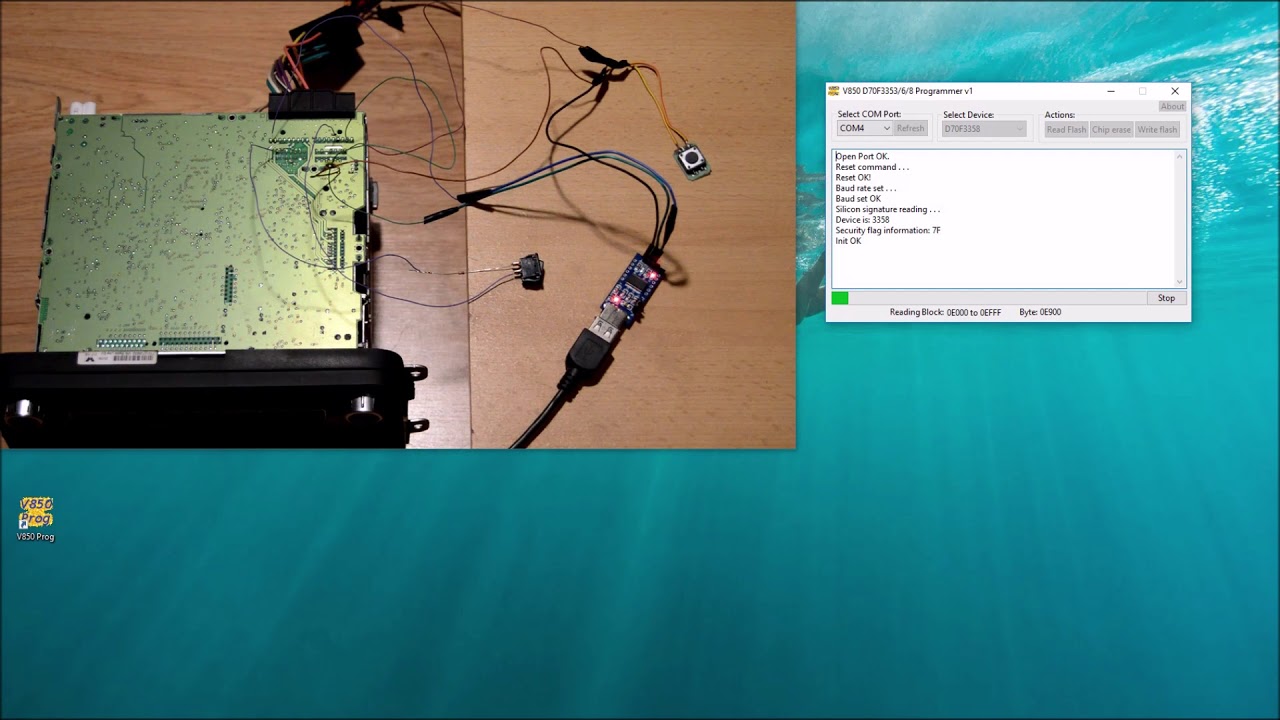 Darmowy programator V850 NEC D70F3353, D70F3356, D70F3358, użycie na ...