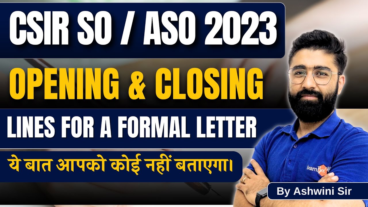 CSIR CPT || Letter Writing Opening and Closing Lines II By Ashwini Sir ...