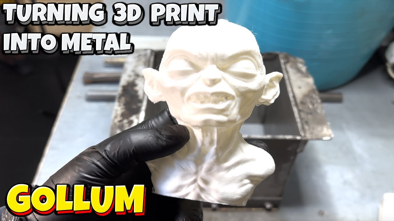 Easy "Lost PLA" Sand Casting 🏝 - Gollum Bust In Aluminium - Ingot Joe 🔥 ...