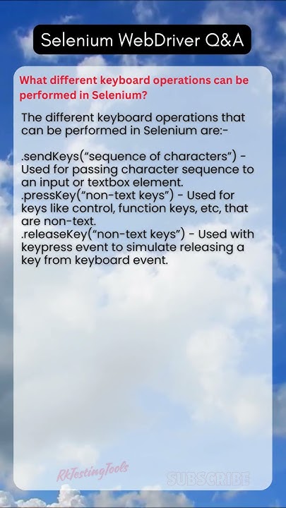 What different keyboard operations can be performed in Selenium - YouTube
