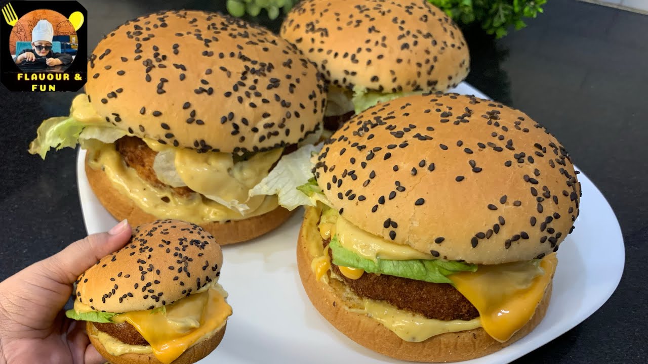 Homemade Macdonald's Mchicken ,Crispy Burger Recipe By Flavours & fun ...