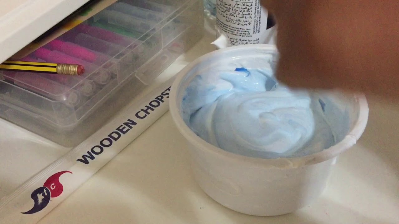How to make blue fluffy slime - YouTube