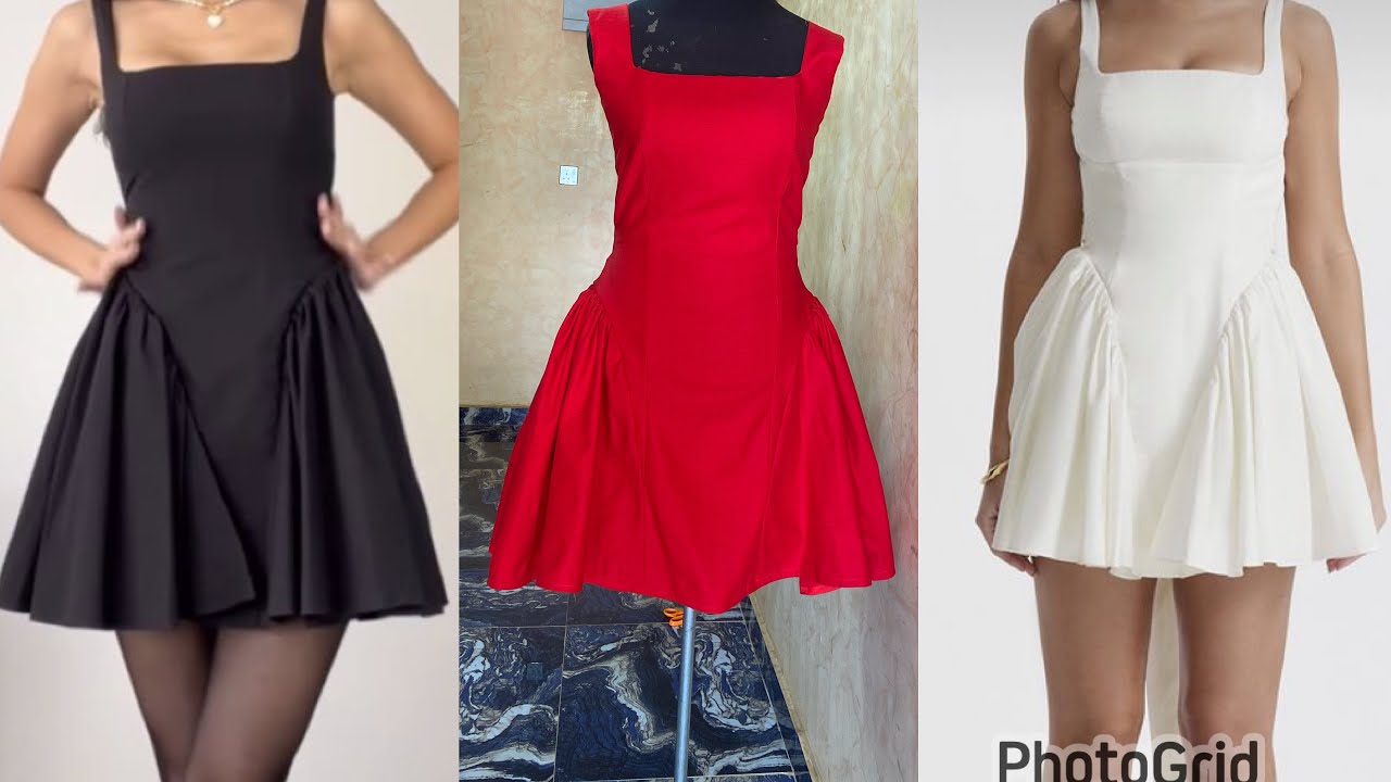 How to cut and sew this stylish dress with side gathers. - YouTube