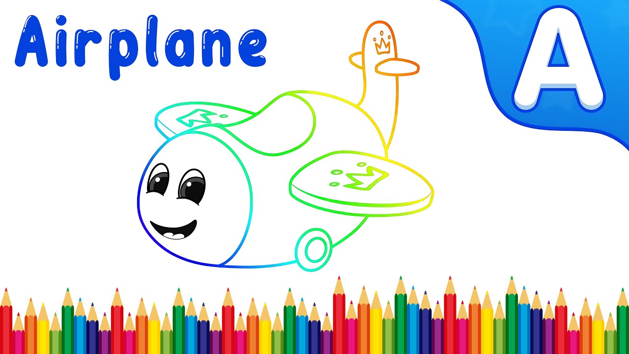 ️ How to Trace Airplane Easy (Step by Step Tracing) Letter A Tracing ...