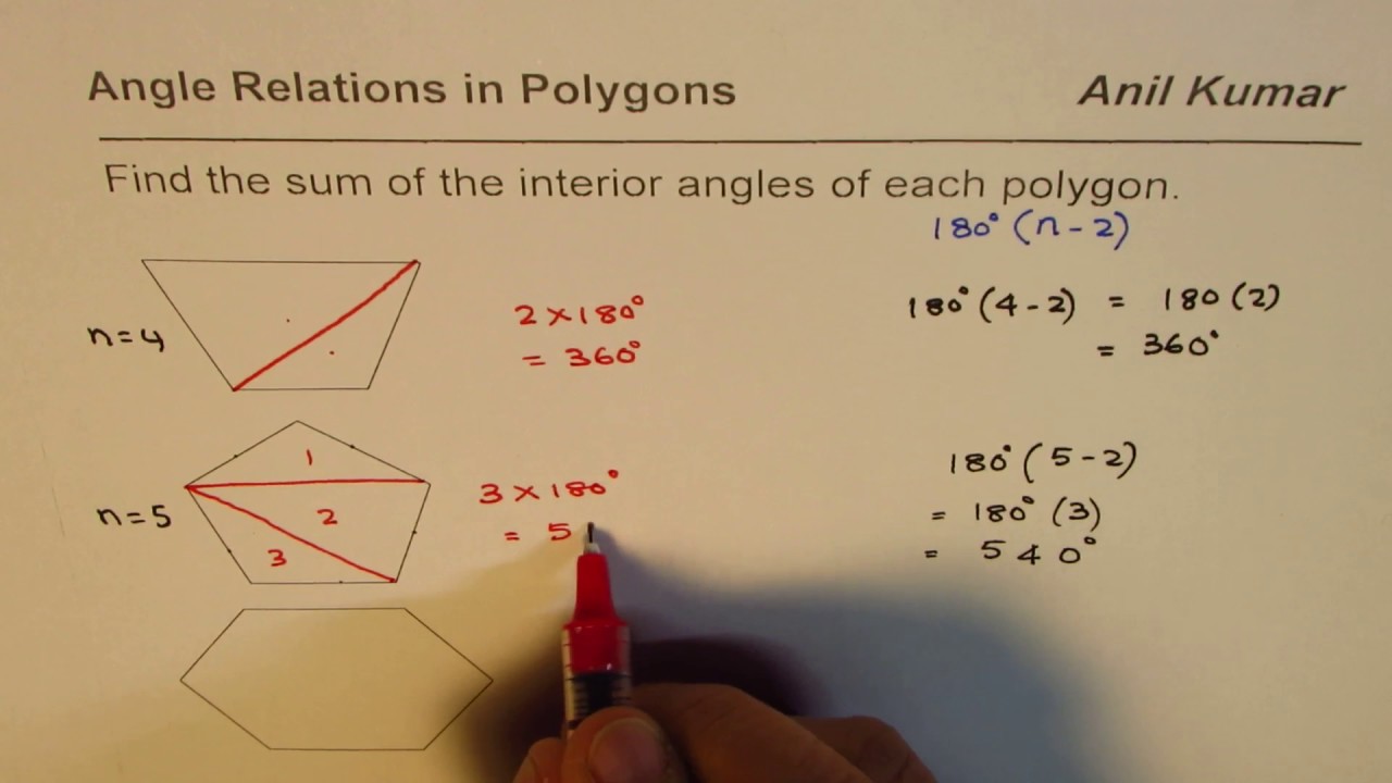 How To Calculate Sum Of Interior Angles For Any Convex Polygon YouTube