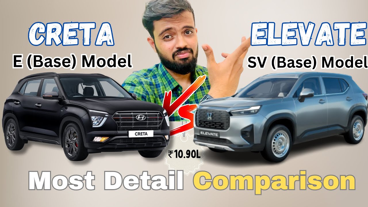 New Honda Elevate SV(base) Vs Hyundai Creta E(base)model Detail ...