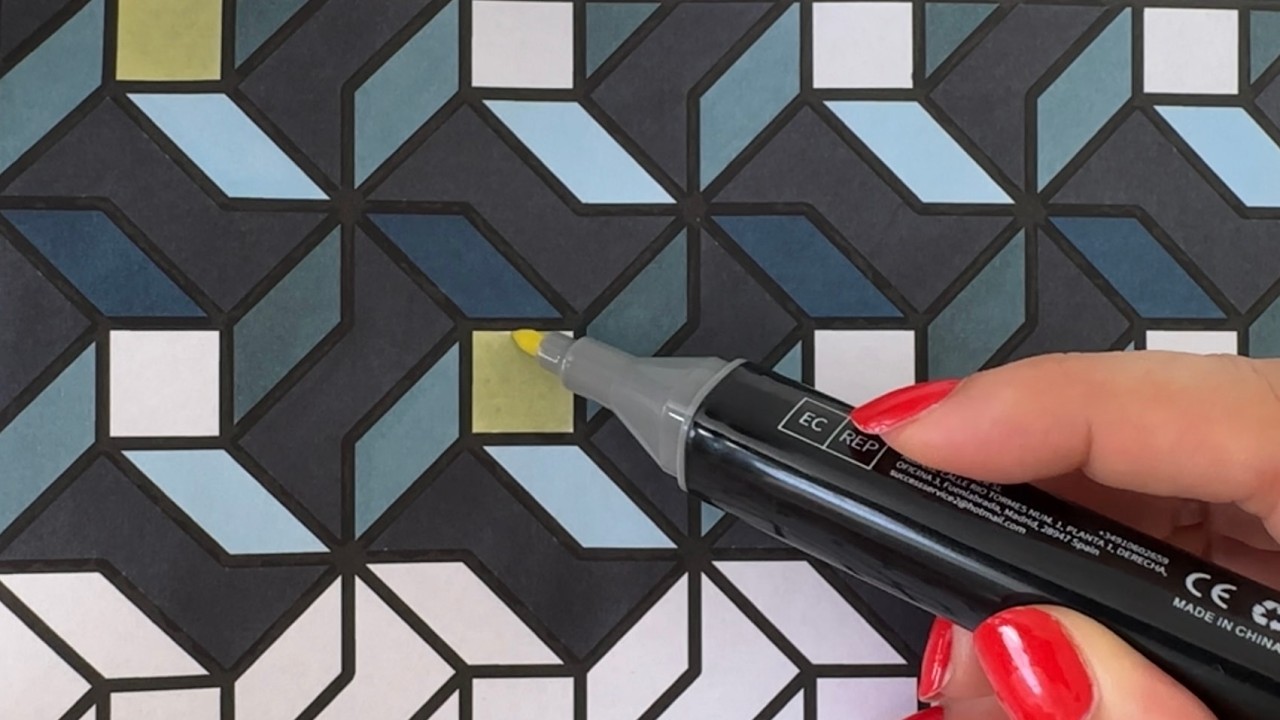 Oddly Satisfying Pattern Coloring 😴💤 (25 Minutes) | No Talking, Markers ...